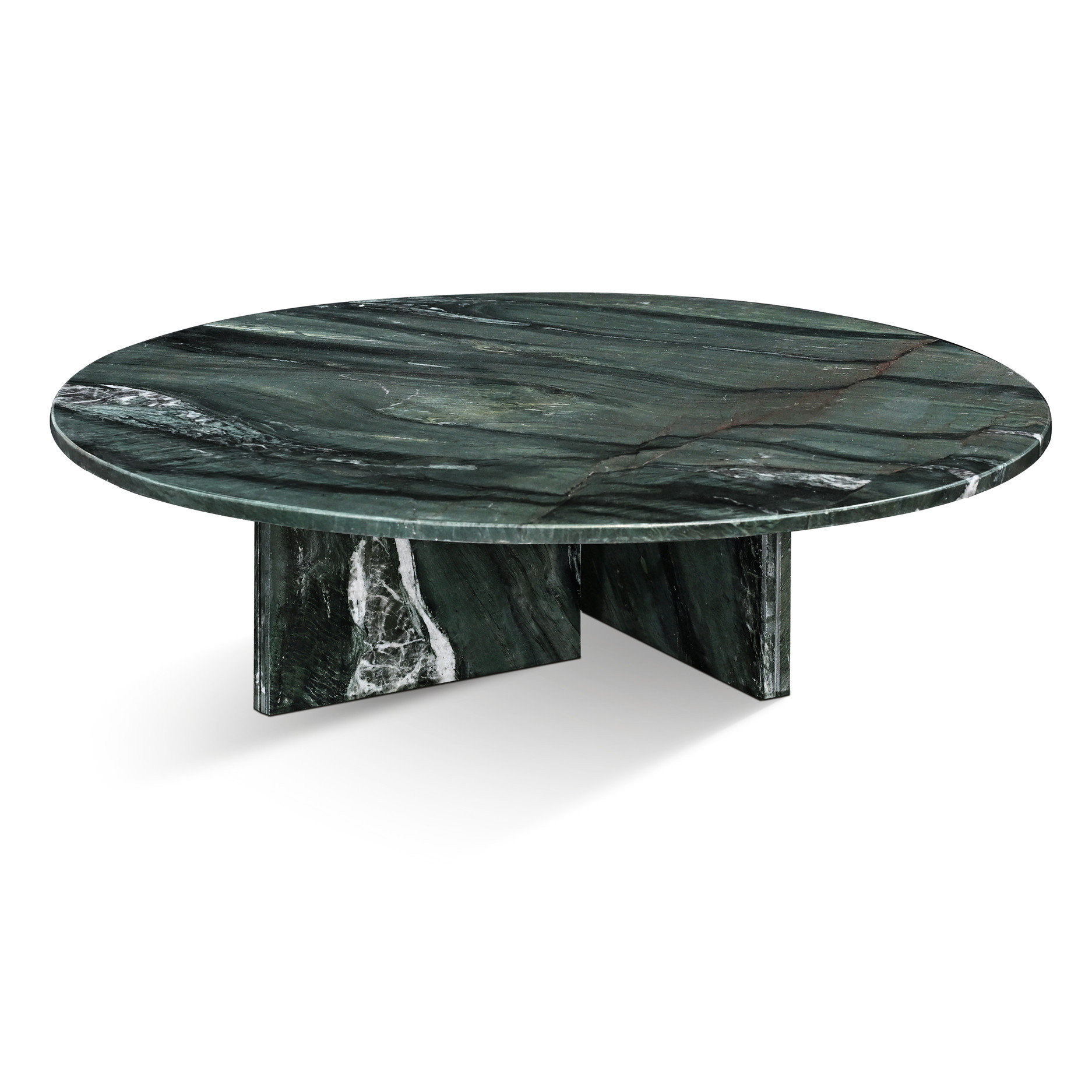 Orren Ellis Luxury Natural Stone Round Coffee Table, 35.4 Inch Width ...