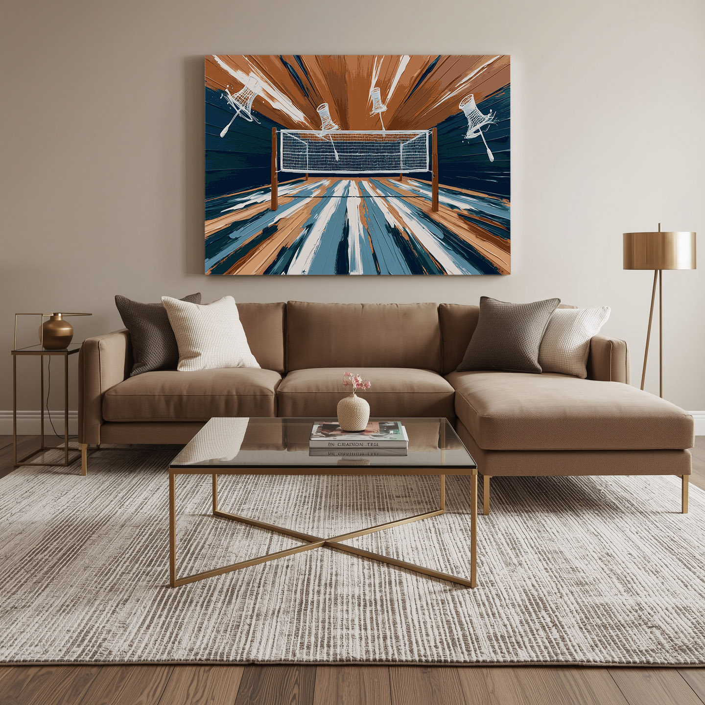 Ivy Bronx Sports Badminton Court Brown Canvas Wall Art - Wayfair Canada