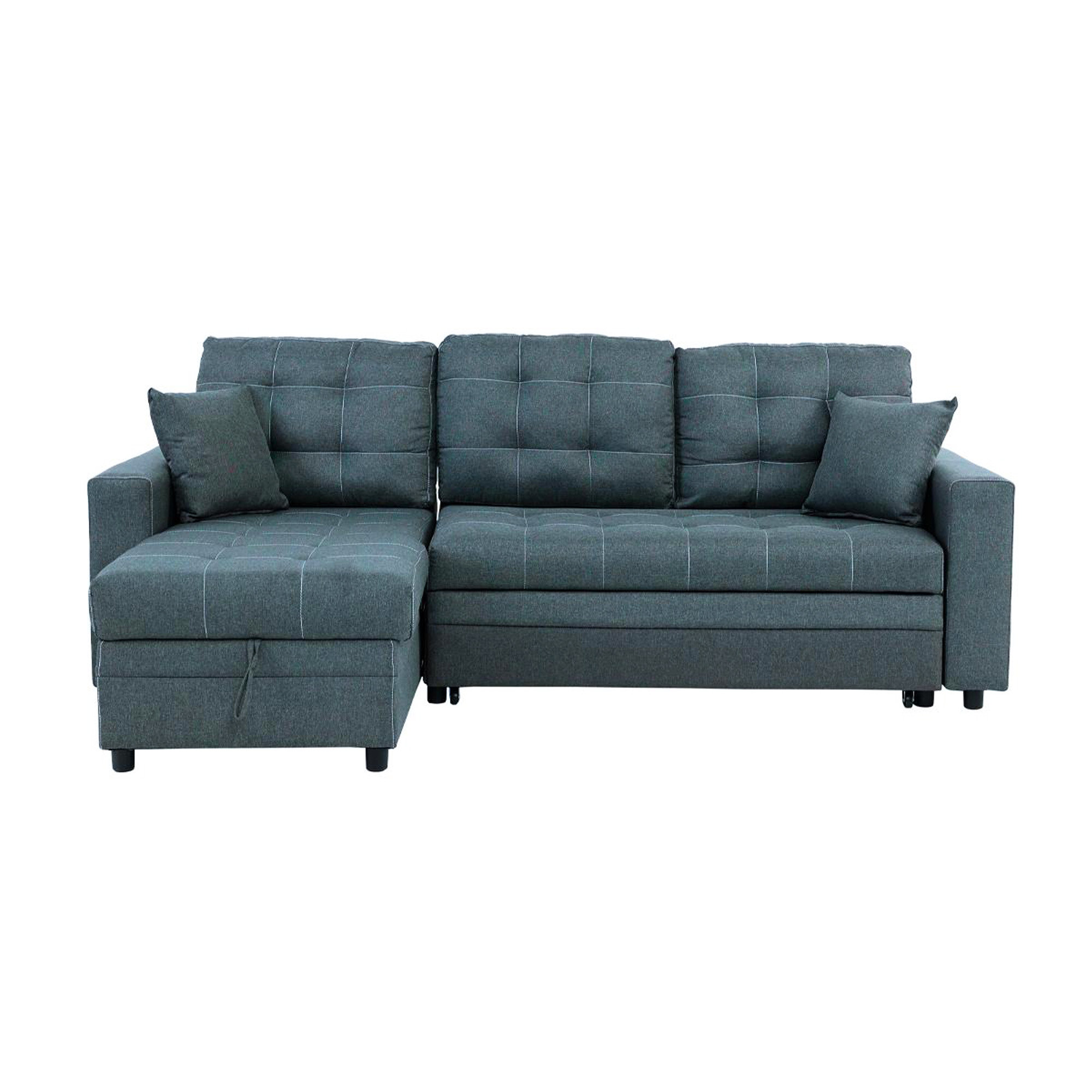Latitude Run® Convertible Sectional Pull Out Bed Sofa Chaise Reversible ...
