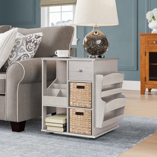 Drawer Equipped White End & Side Tables You'll Love | Wayfair