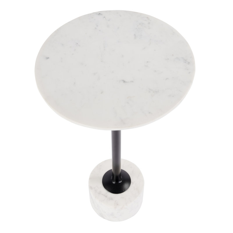 Joss & Main Melani 13 in. W Round Marble and Iron Side Table | Joss & Main