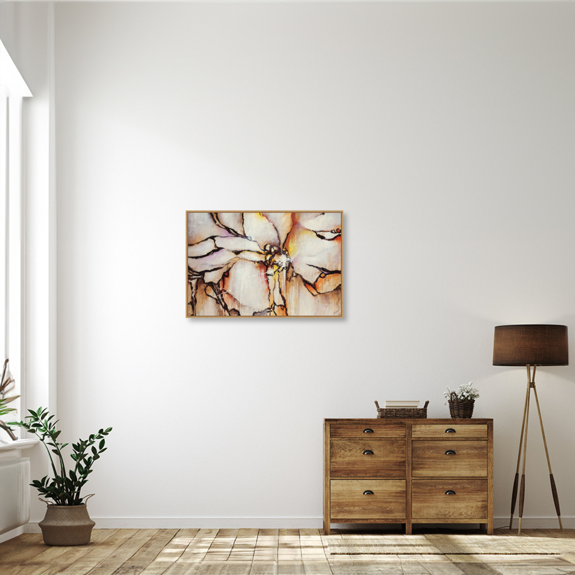 Red Barrel Studio Spring Flower Mural II Blue Framed On Canvas by Rikki ...