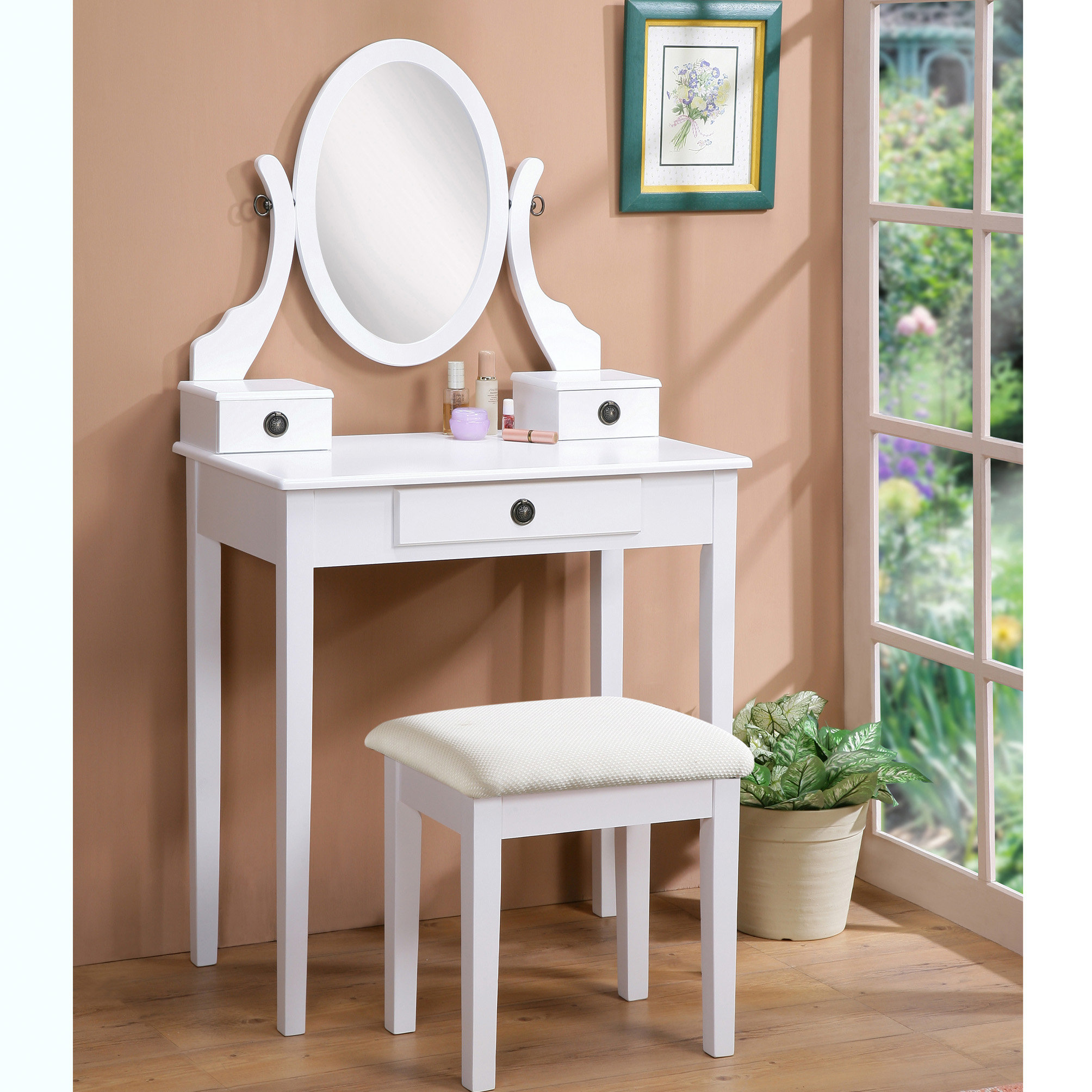 Harriet Bee Duckworth Vanity Set with Mirror & Reviews | Wayfair