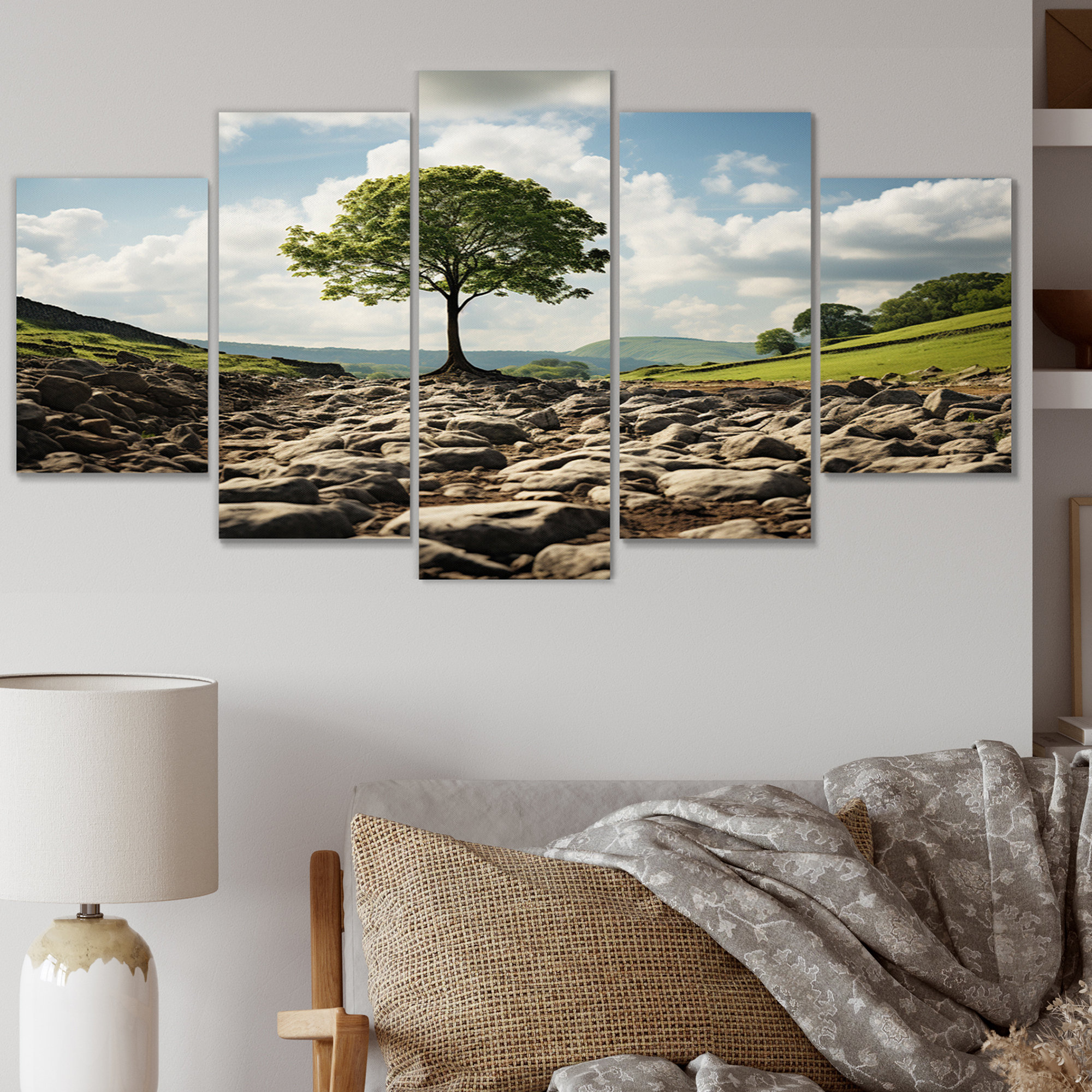 Ophelia & Co. Green Tree In Field - Landscape Trees Canvas Wall Art - 5 ...