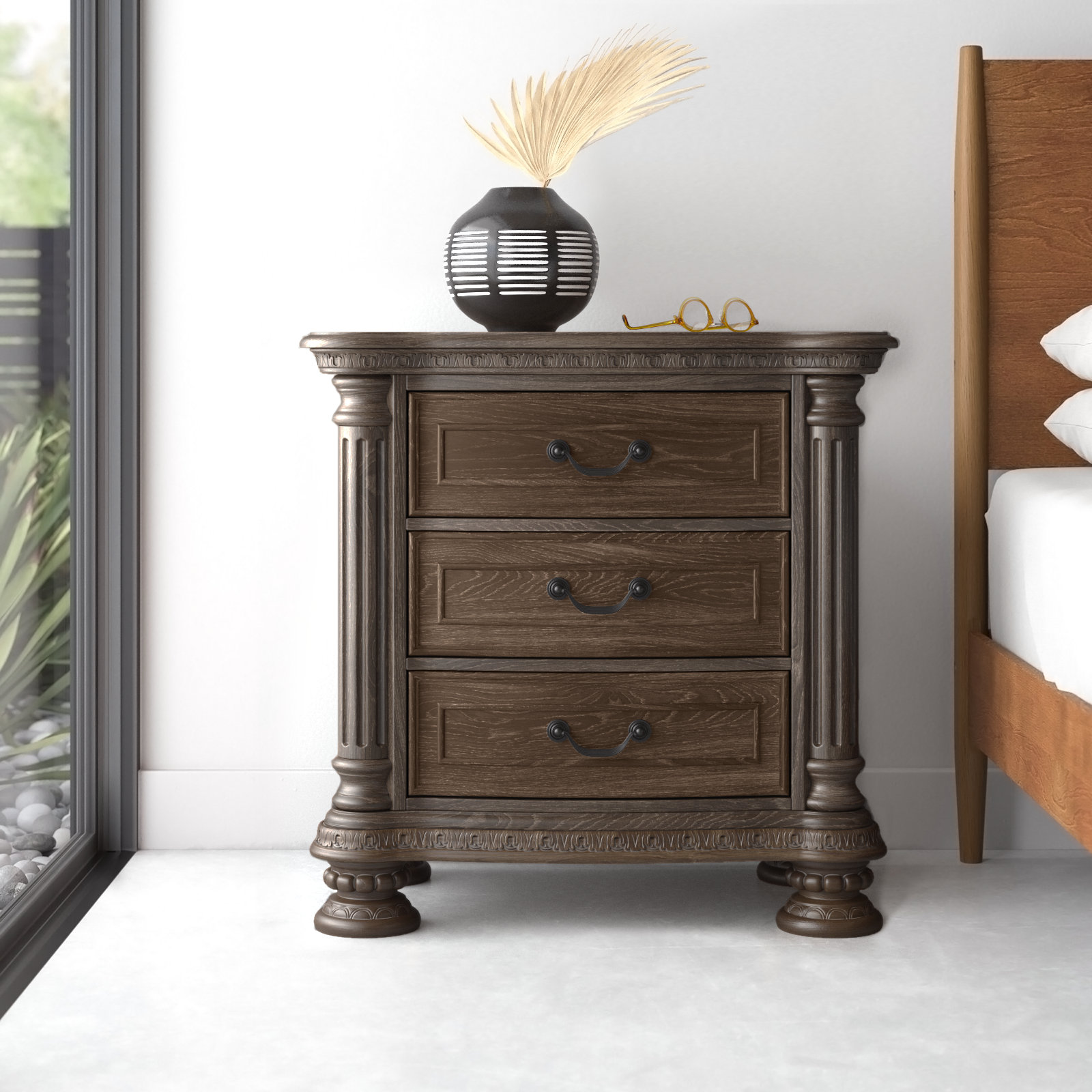 Lark Manor™ Amad 3 Drawer Nightstand & Reviews - Wayfair Canada