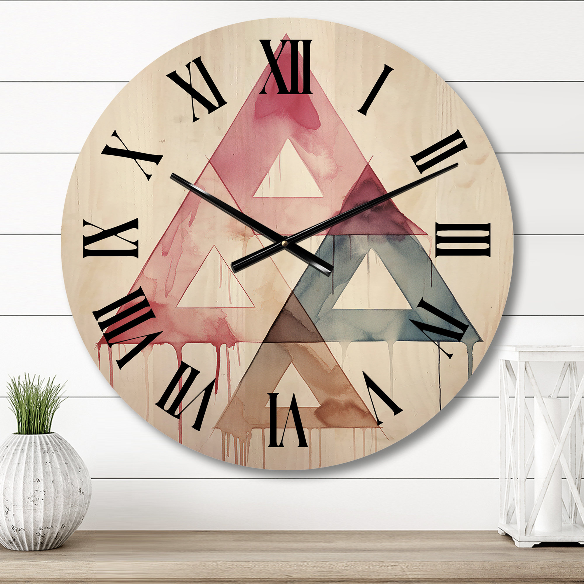 East Urban Home Geometric Triangles Minimal Retro Watercolor - Modern ...