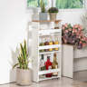SYMYLIFE 4 Tier Narrow Utility Cart With Wheels, Slim Rolling Storage ...