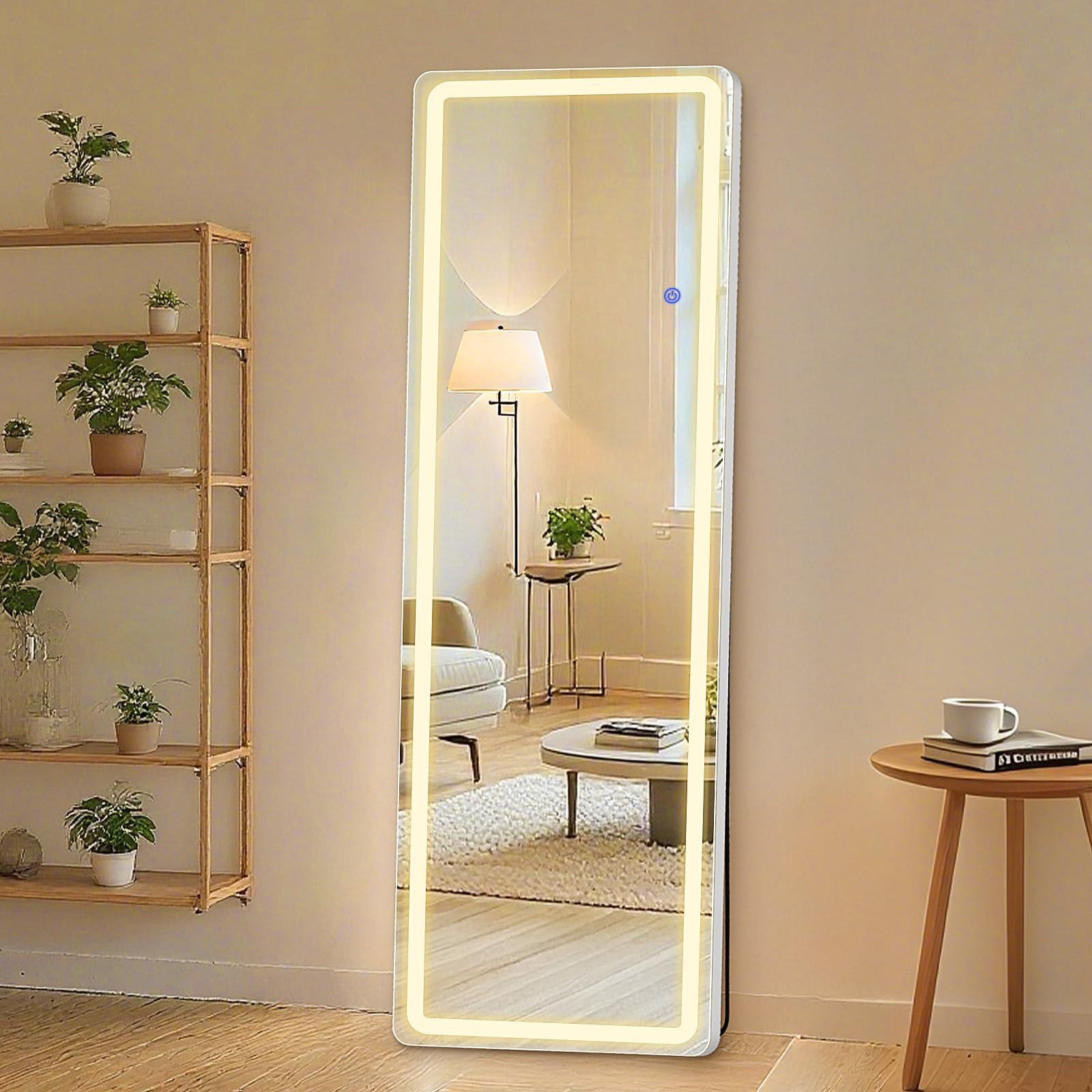Brayden Studio® Full Length Standing Mirror With LED Lights, Lighted ...