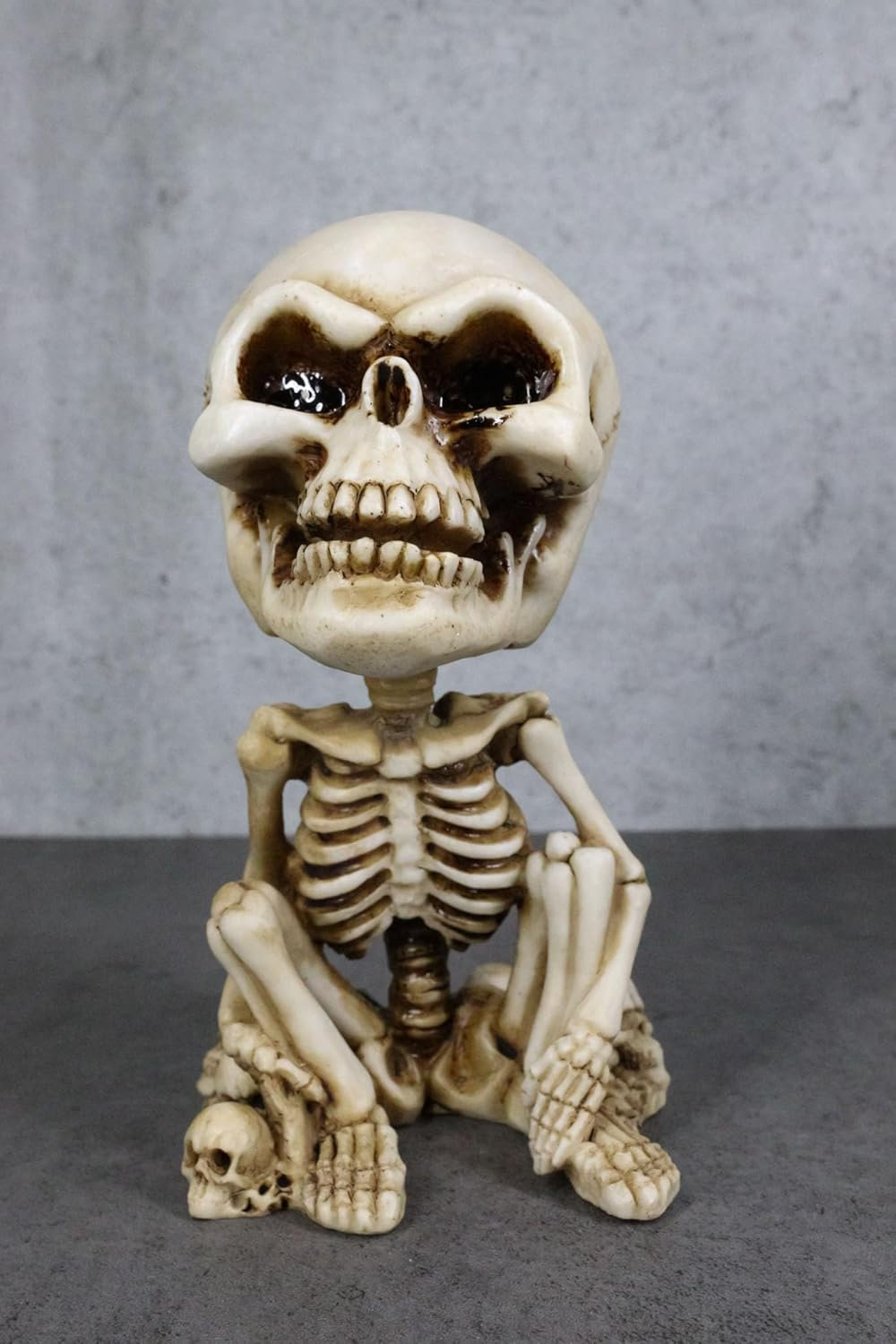 Trinx Gothic Macabre Grinning Grave Squatter Skeleton Skull Bobblehead ...