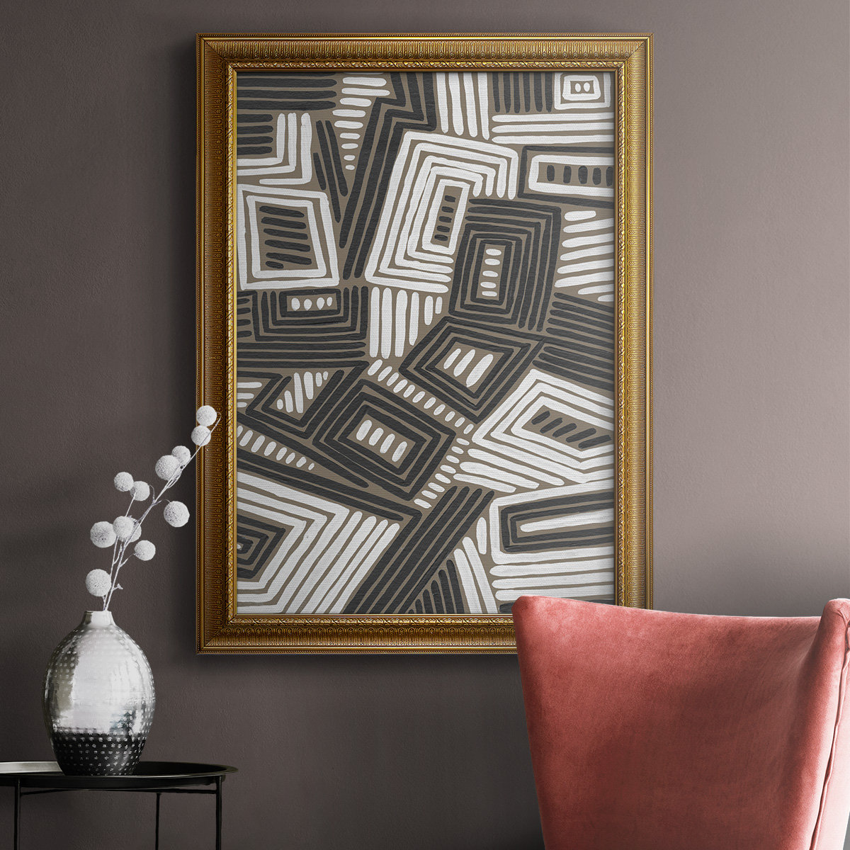 Orren Ellis Abstract Maze IV Premium Framed Canvas- Ready To Hang | Wayfair