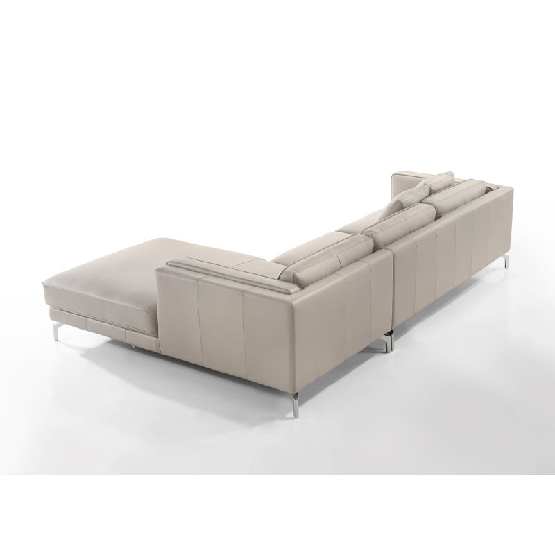 Orren Ellis 2 - Piece Leather Sectional & Reviews | Wayfair
