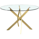 Mercer41 Nala Round Glass Top Metal Base Dining Table | Wayfair