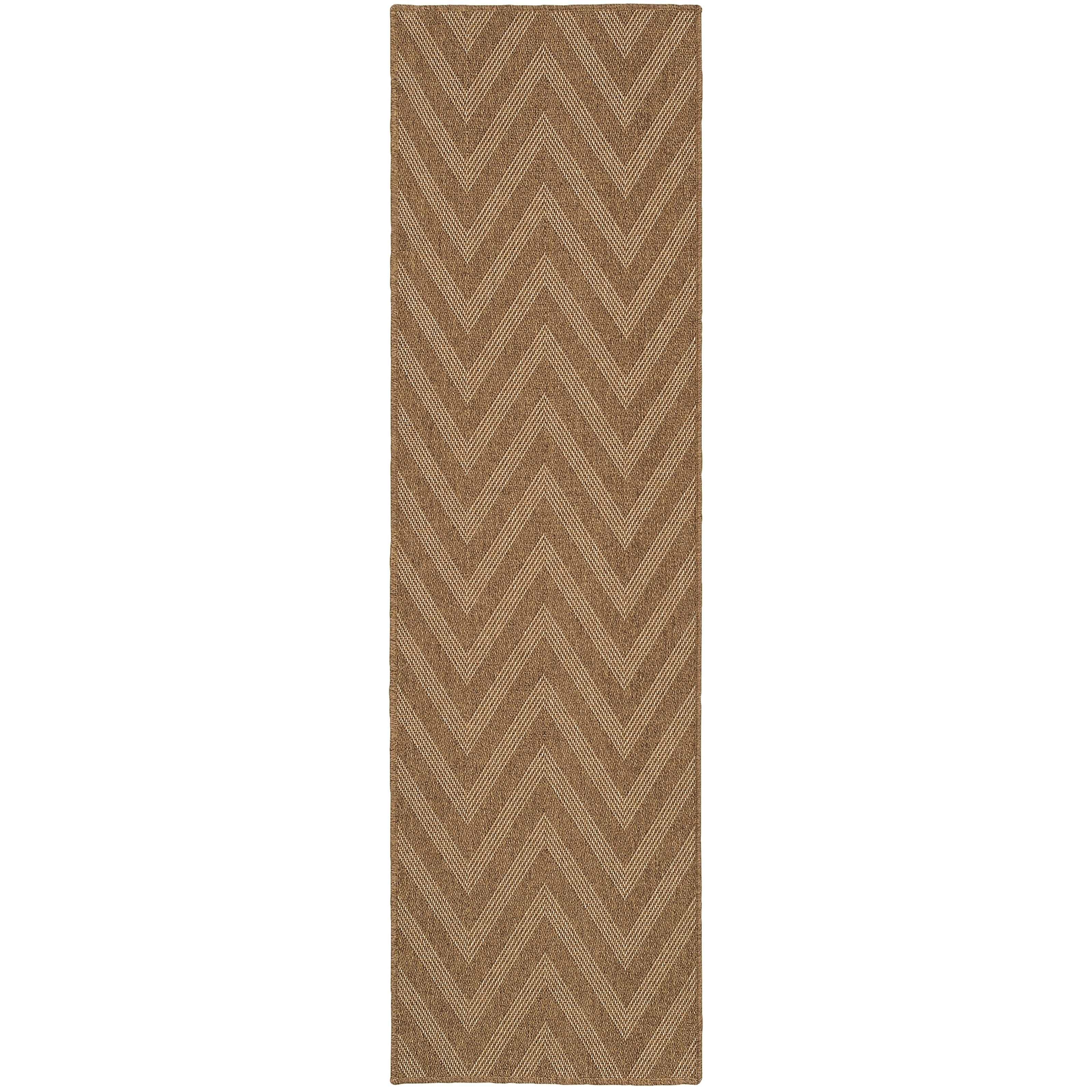 Breakwater Bay Elisabet Chevron Brown Indoor / Outdoor Area Rug ...