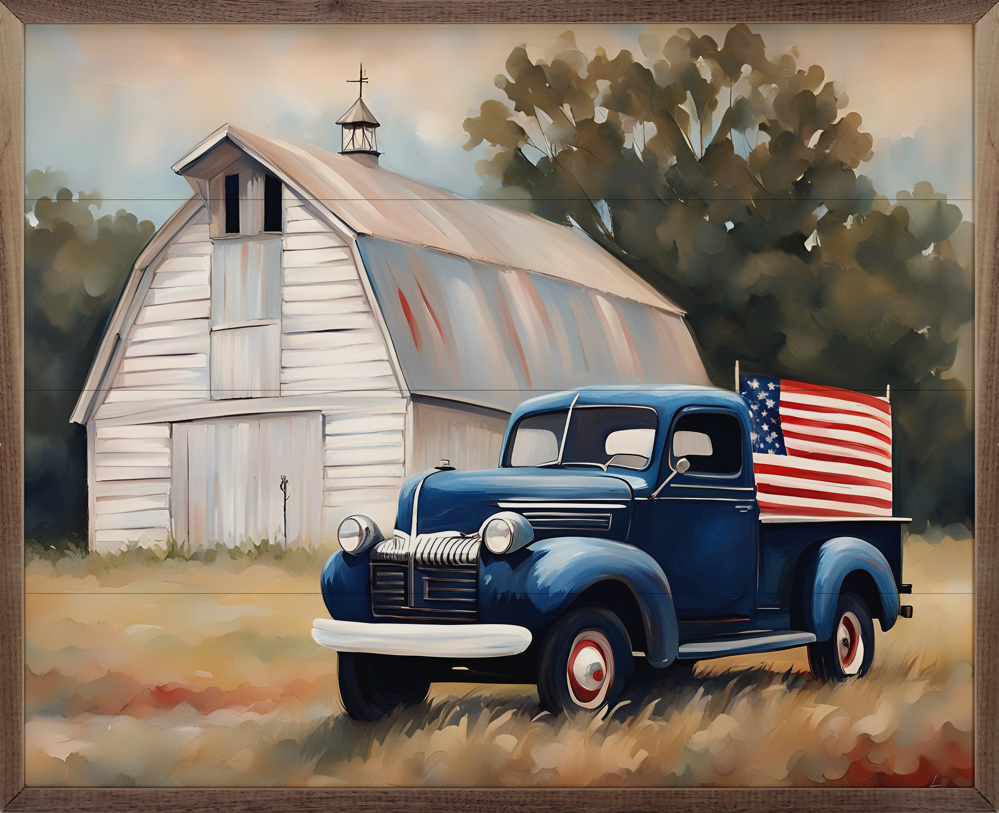 August Grove® American Blue Truck With Barn | Wayfair