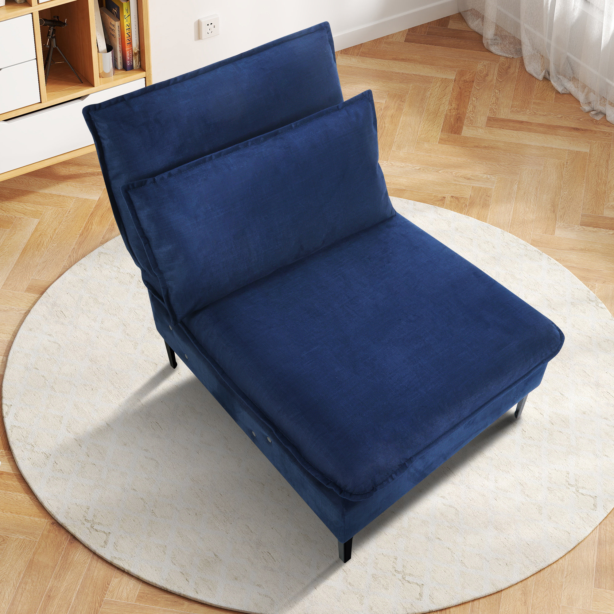 Ivy Bronx 33.1'' Wide Upholstered Modern Side Chair Armless Accent ...