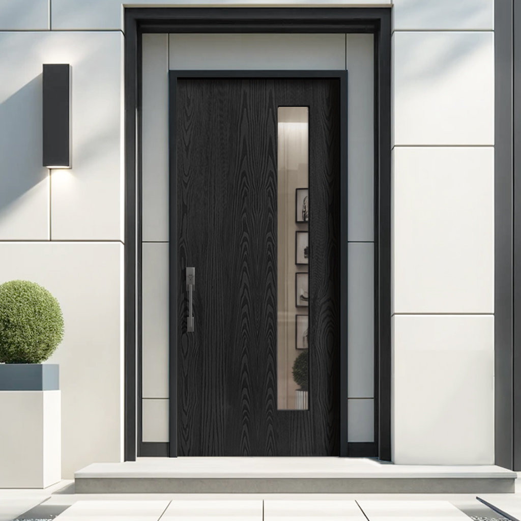 Calhome Modern Exterior Fiberglass Front Entry Door Slab with Clear ...