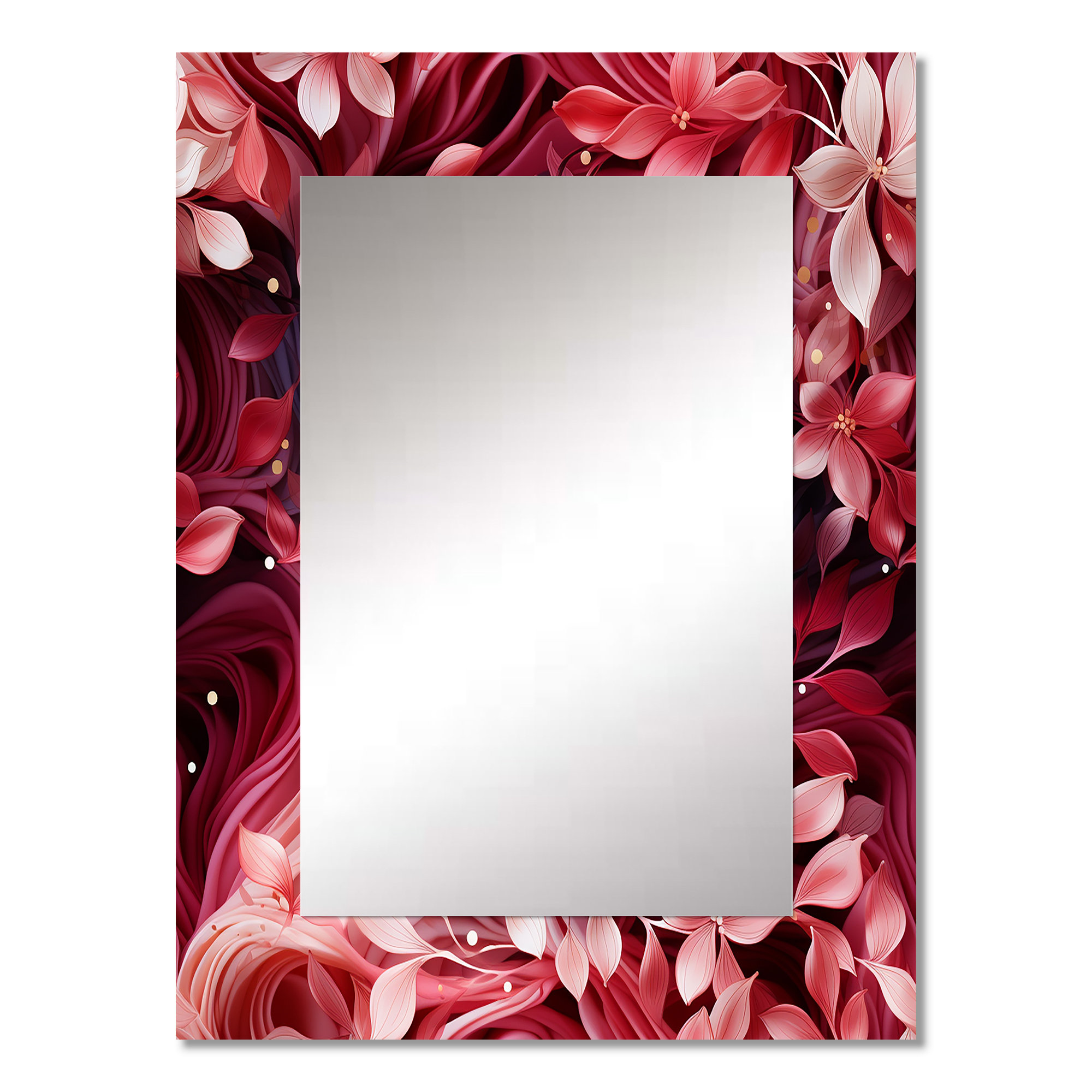 East Urban Home Abstract Red And Purple Romance Flower - Red Wall ...