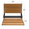 Home Aesthetics 18" Folding Teak Wood Shower Bench Seat Wall Mount ...