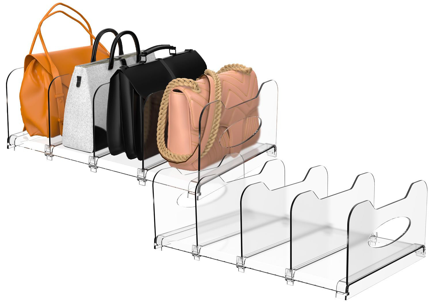 Hokku Designs 2-Pack Purse Organizers For Closet, Adjustable Small ...