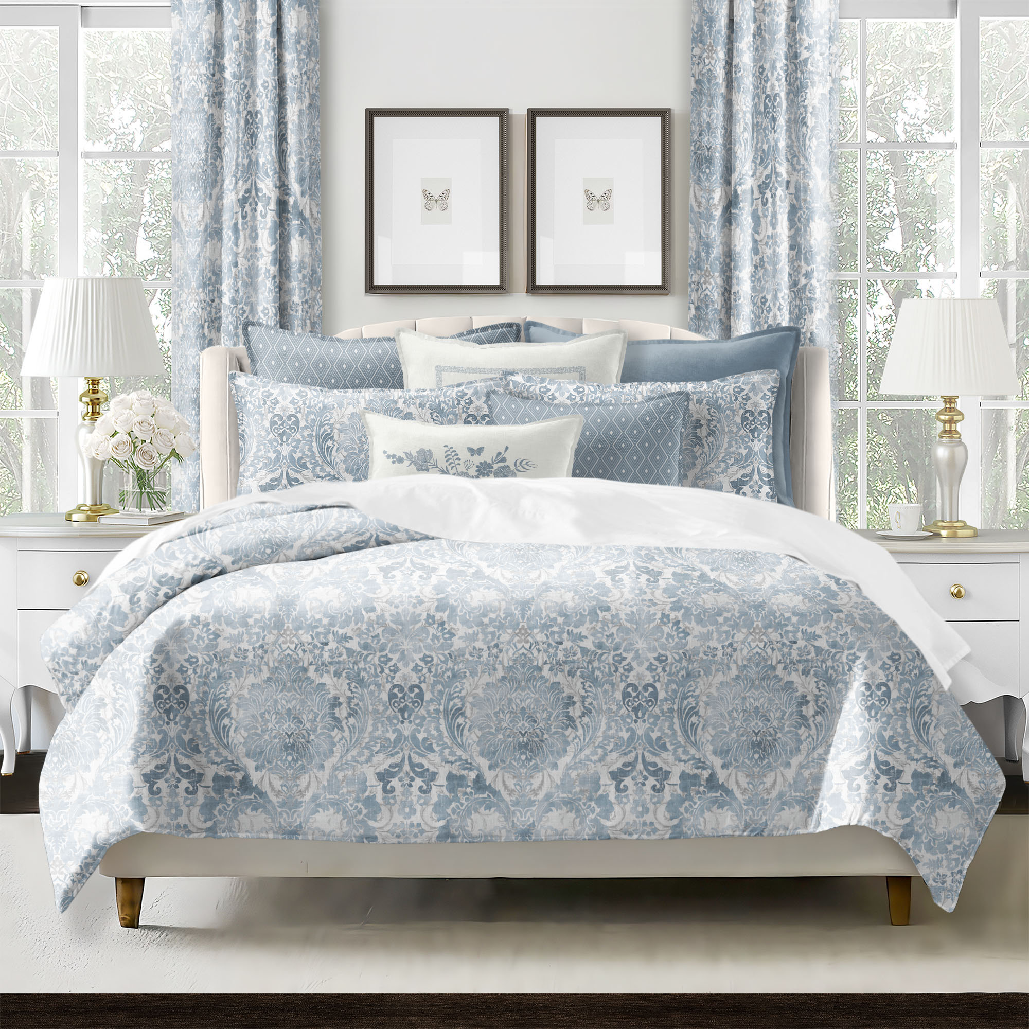6ix Tailors Fine Linens Savannah Cotton Linen Look 8 Piece Comforter ...