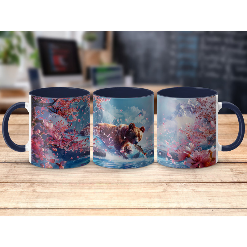 East Urban Home Set of 2 Realistic Animal Design 11oz Accent Mugs ...