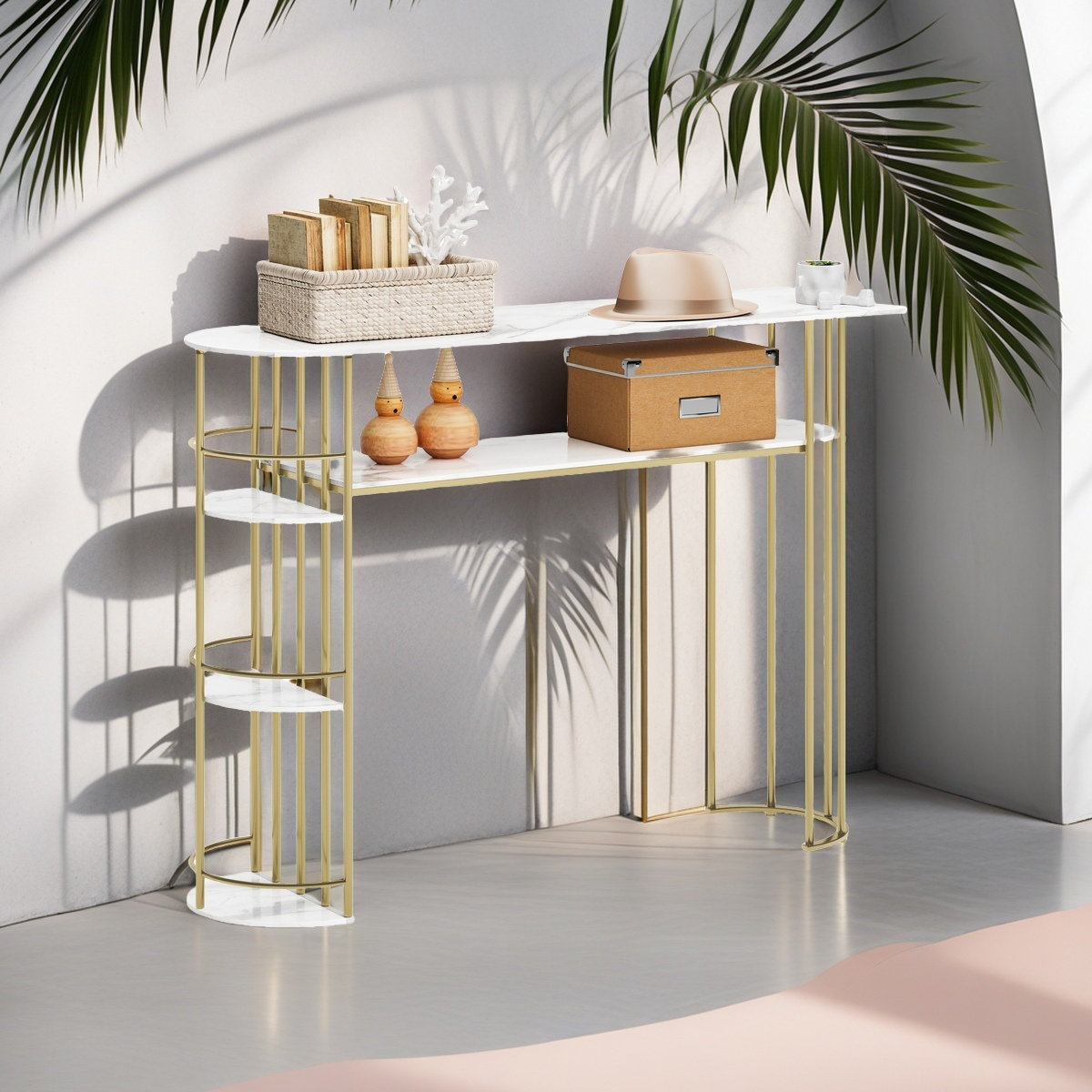 Mercer41 Console Table, Sofa Tables Gold Narrow Entryway Table With ...