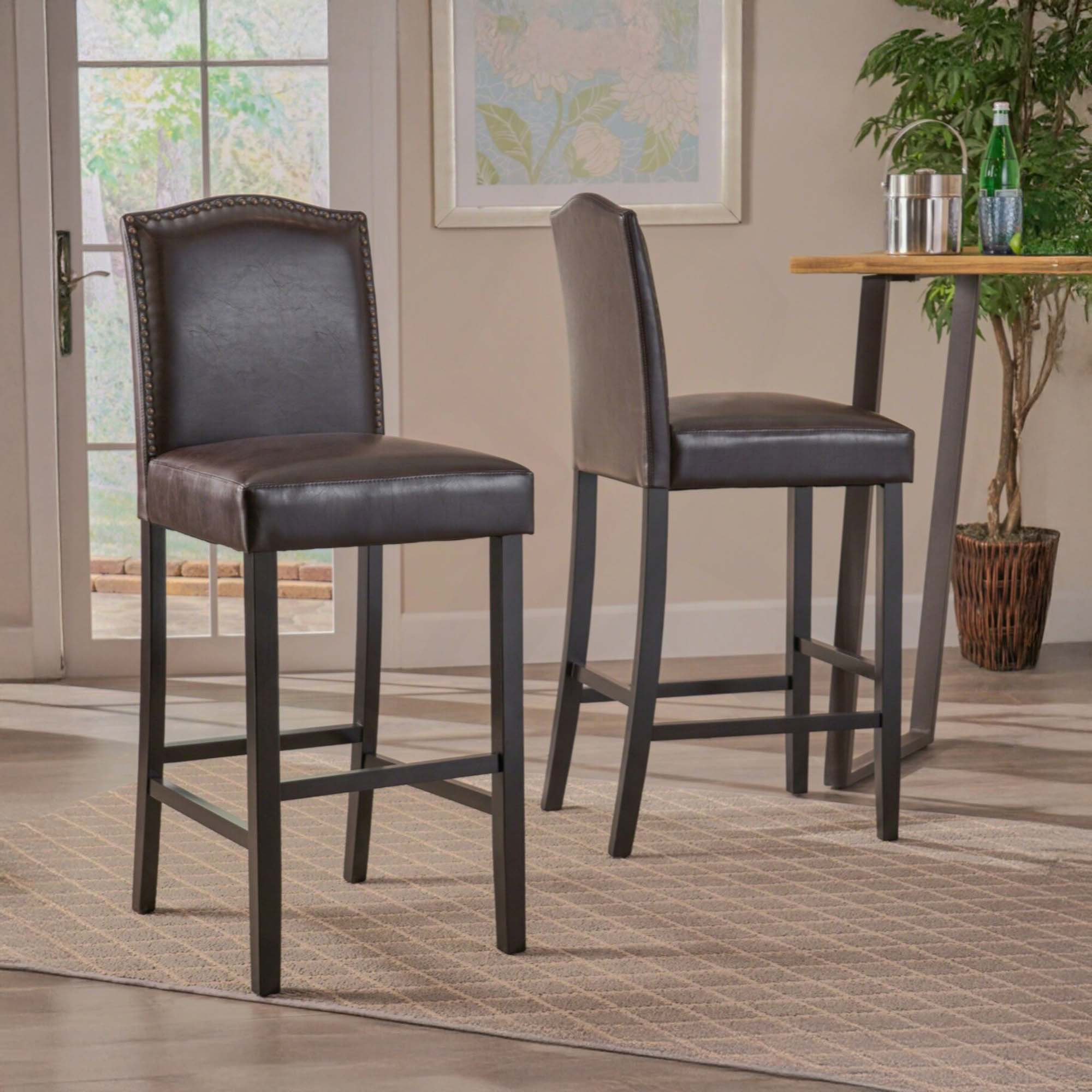 Alcott Hill® Baltimore Upholstered Bar Stool with Solid Wood Frame ...