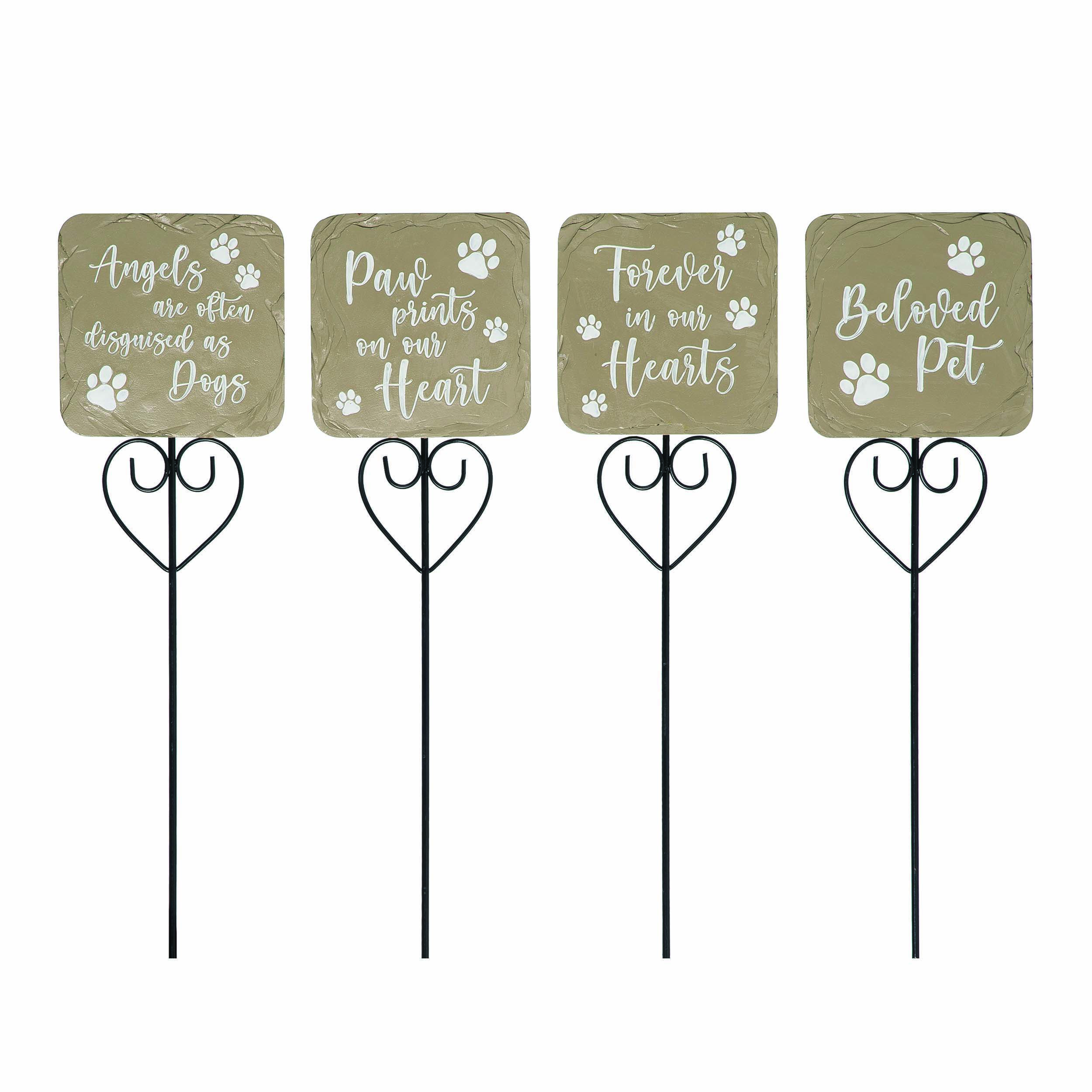 Ophelia & Co. Resin Pet Memorial Garden Pick Set of 4 Spring Home ...