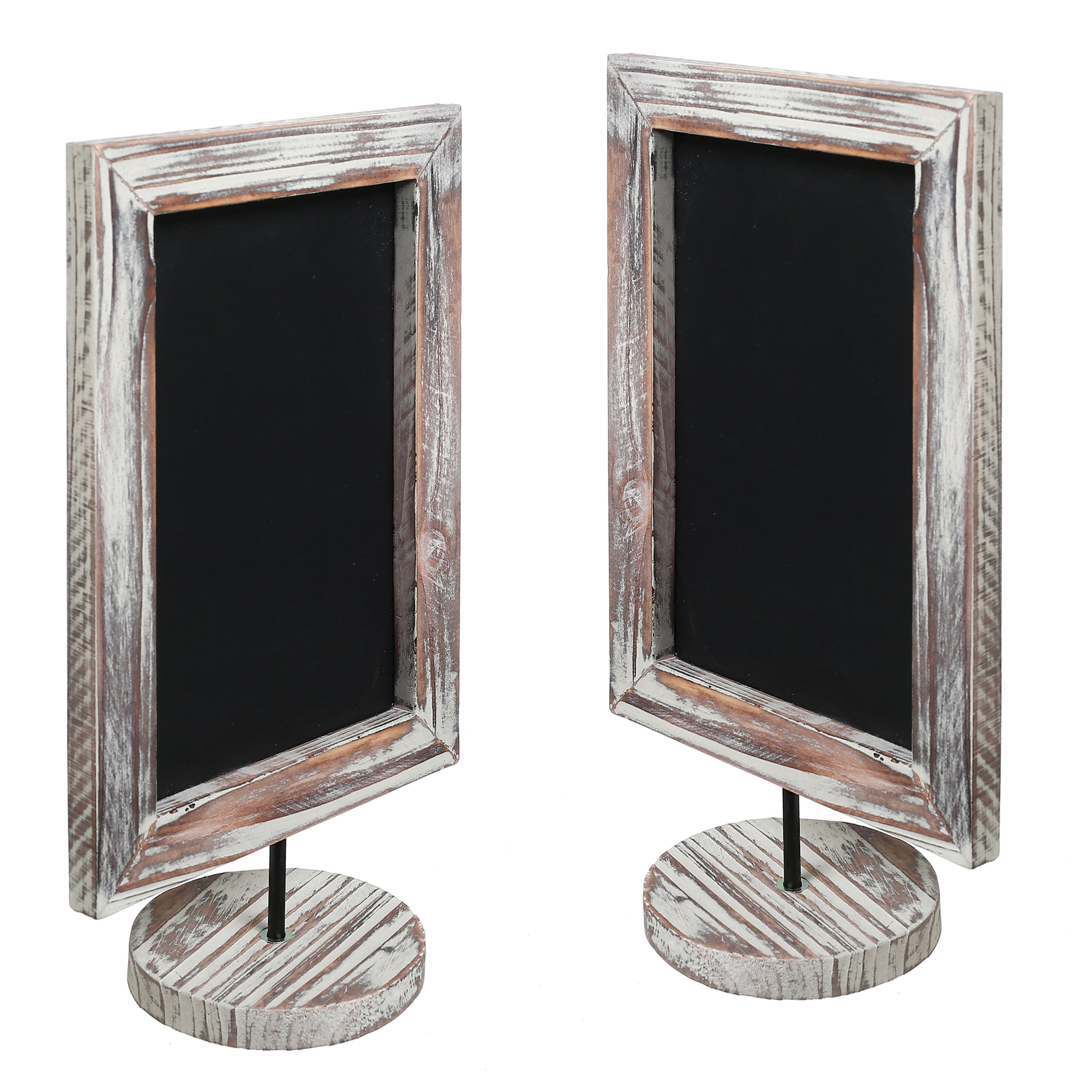 Loon Peak® Burnt Wood Framed Tabletop Chalkboard Set | Wayfair