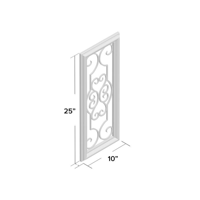Ophelia & Co. Mraz Wood Small Panel Scroll White Wall Decor with Black ...