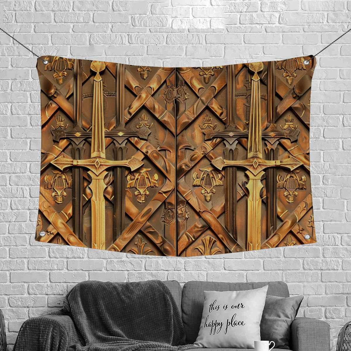 Union Rustic Swords Wall Tapestry - Carving Wall Decor_13391 - Wayfair ...