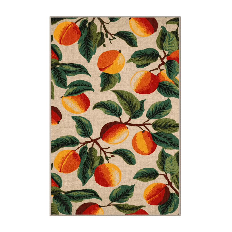One Allium Way® Washable Nectarine Fruits Area Rug | Wayfair