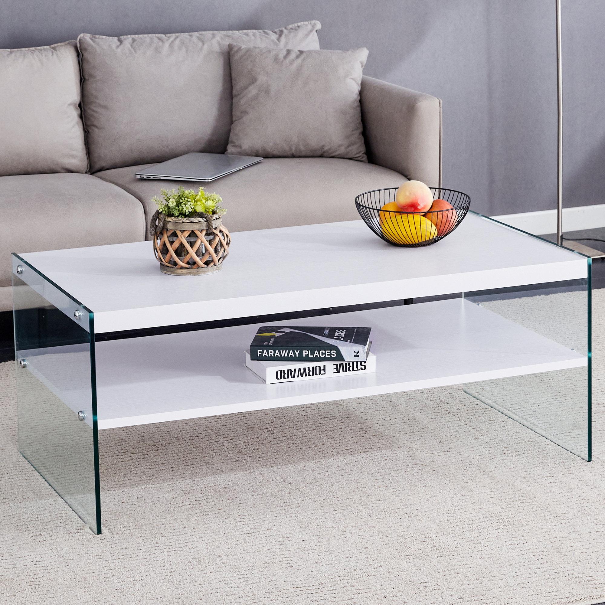 Brayden Studio® Double rectangular coffee table | mdf surface with ...