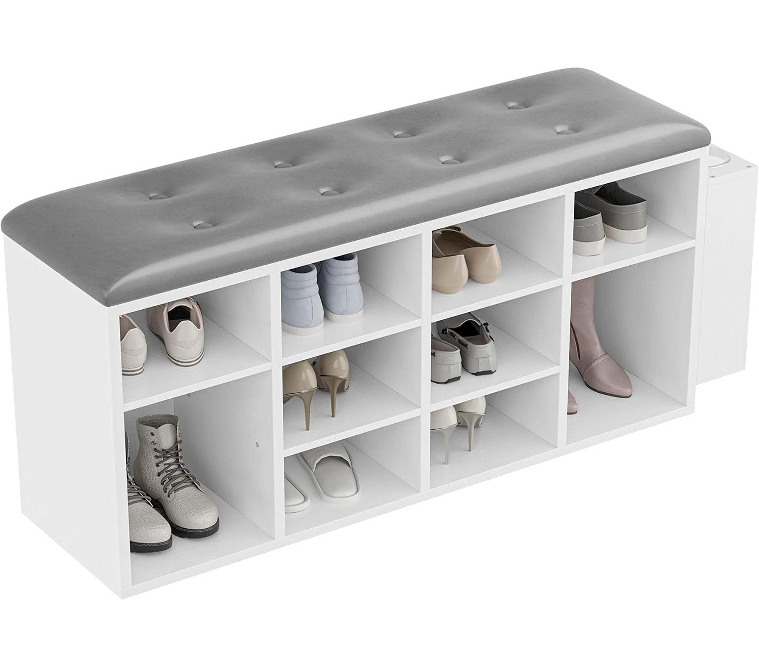 Hokku Designs Shoe Bench Ten Cubbies Storage Entryway Bench With PU ...