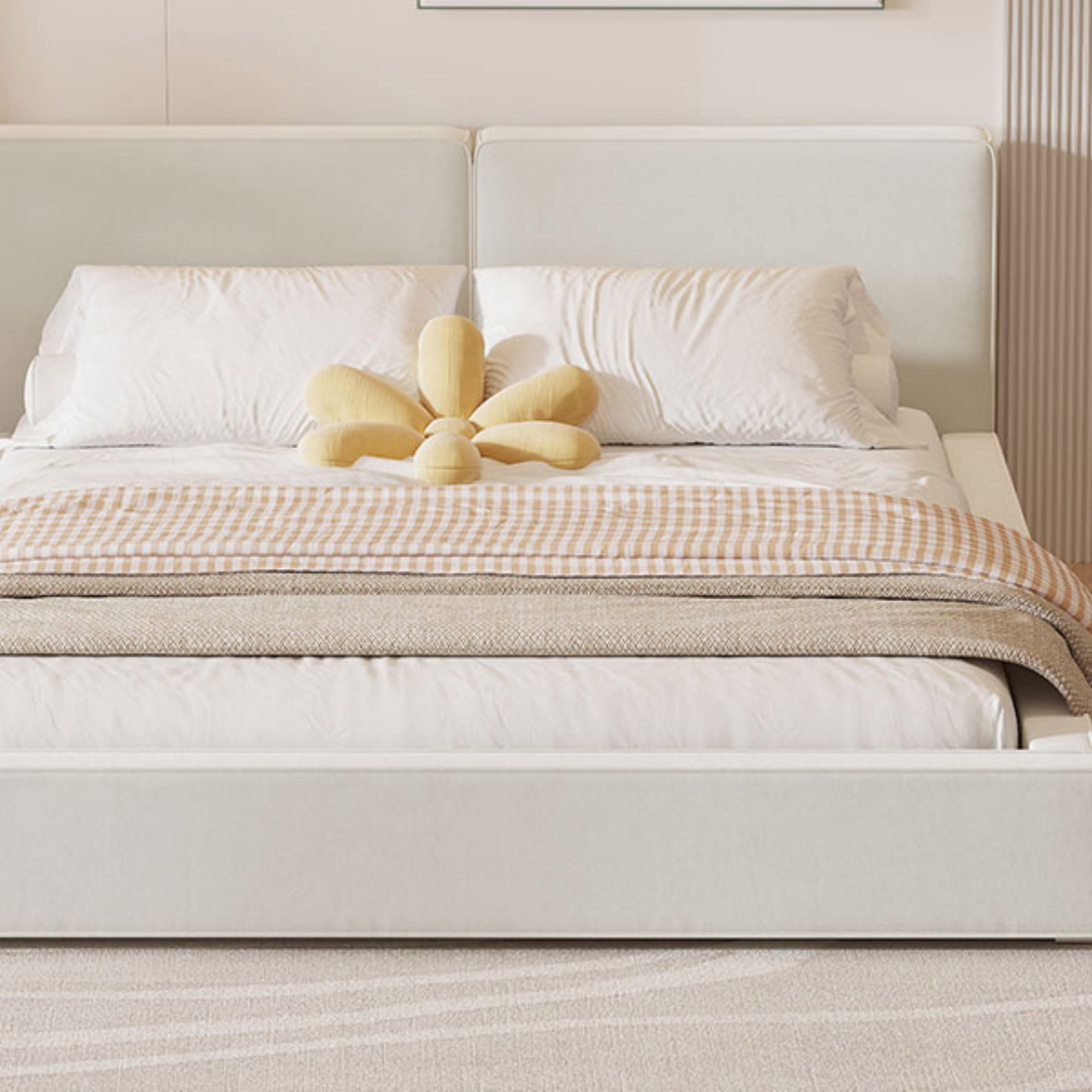 Latitude Run® Queen Size Upholstered Platform Bed With Velvet Fabric ...