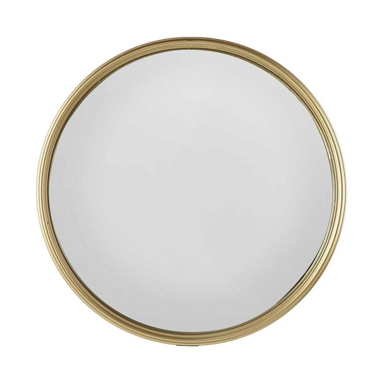 HomeRoots 10" Gold Round Iron Textured Framed Accent Mirror | Wayfair