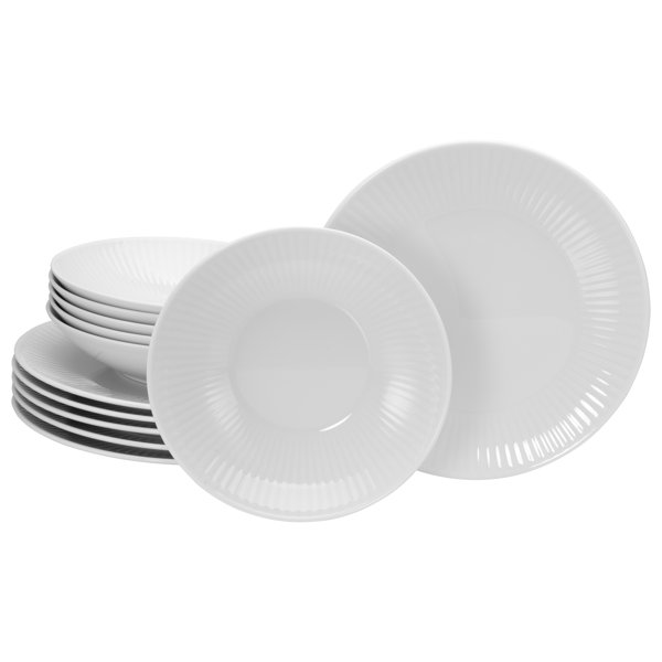 Creatable Valencia 12 Piece Porcelain Dinnerware Set - Service for 6 ...