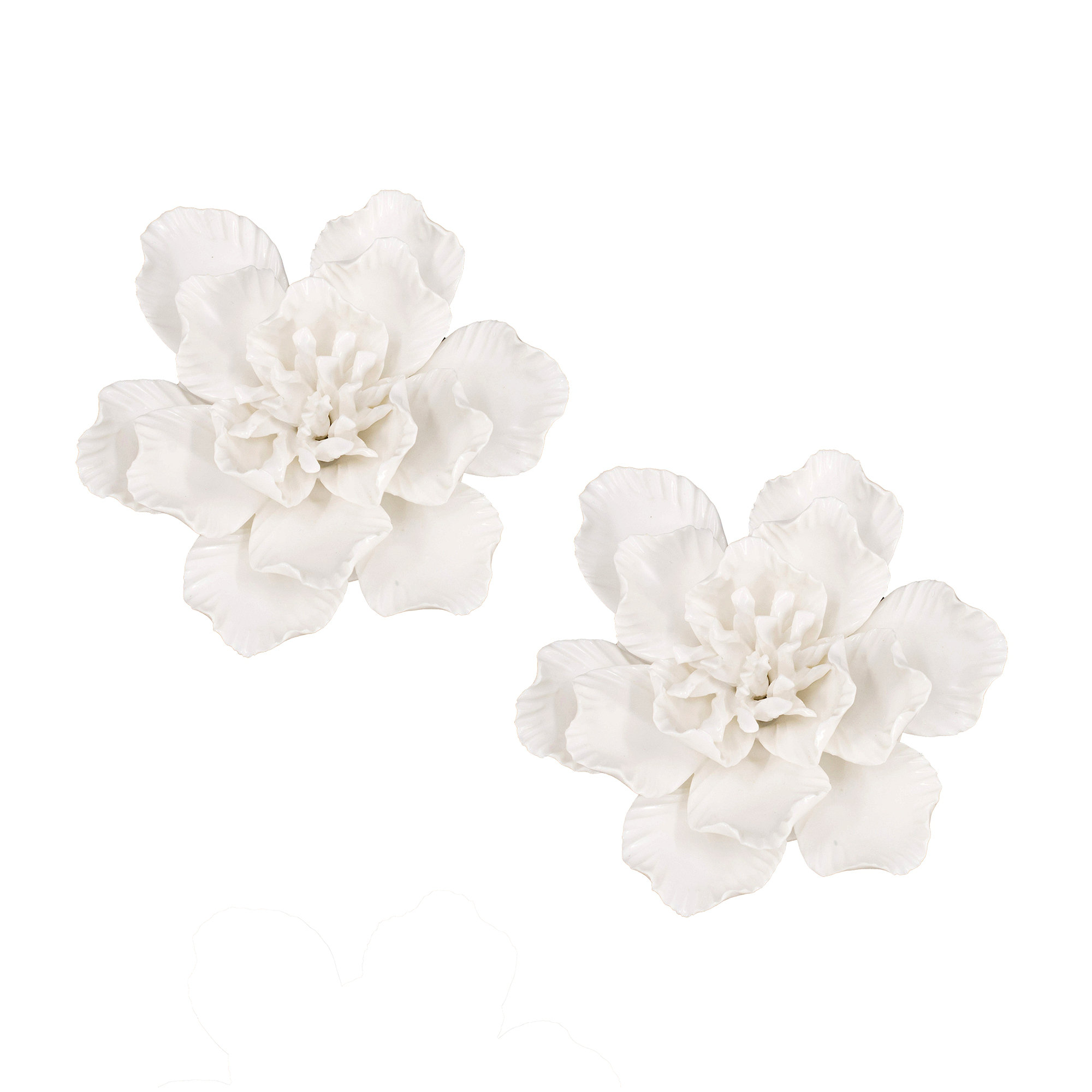 Lark Manor™ Handmade Cream Ceramic Flower Wall Decor Accent | Wayfair