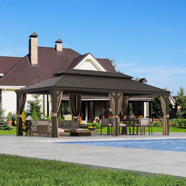 INMITOM 22 Ft. W X 12 Ft. D Aluminum Patio Gazebo, Premium Gazebo ...