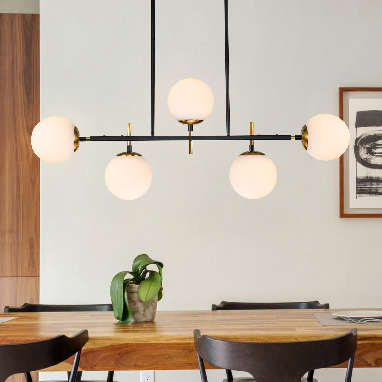 Mercer41 Kaynen 5 - Light Glass Kitchen Island Pendant - Wayfair Canada