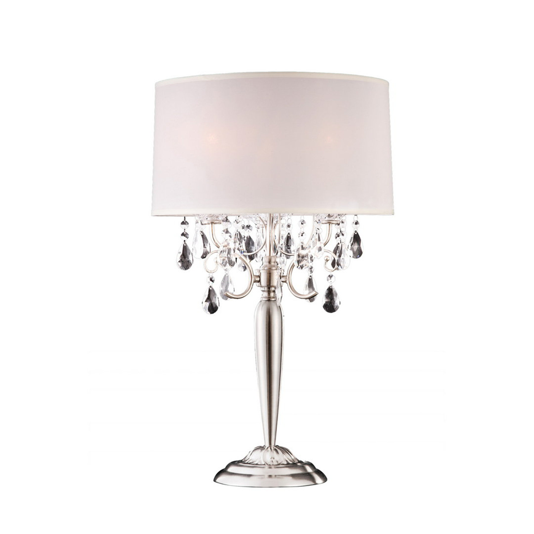 Corrigan Studio® 29.5" Tall Metal Table Lamp w/ Silver finish and ...