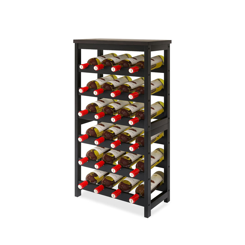 Latitude Run® 24 Bottle Wine Rack Freestanding Floor, 6 Tier Wine ...