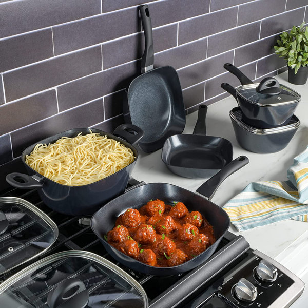 Gibson Soho Lounge Diamond 10 Piece Ceramic Nonstick Aluminum Cookware ...