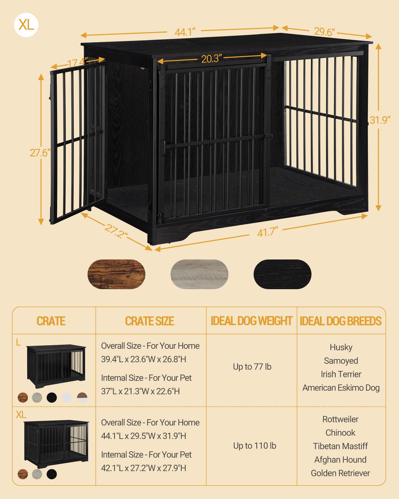 Tucker Murphy Pet™ XL Large Dog Crate Furniture, Indoor Dog Kennel ...