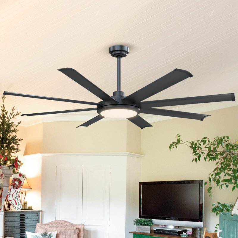 Mercury Row® Harrigan 60" / 75" 8 - Blade Modern Industrial Ceiling Fan ...