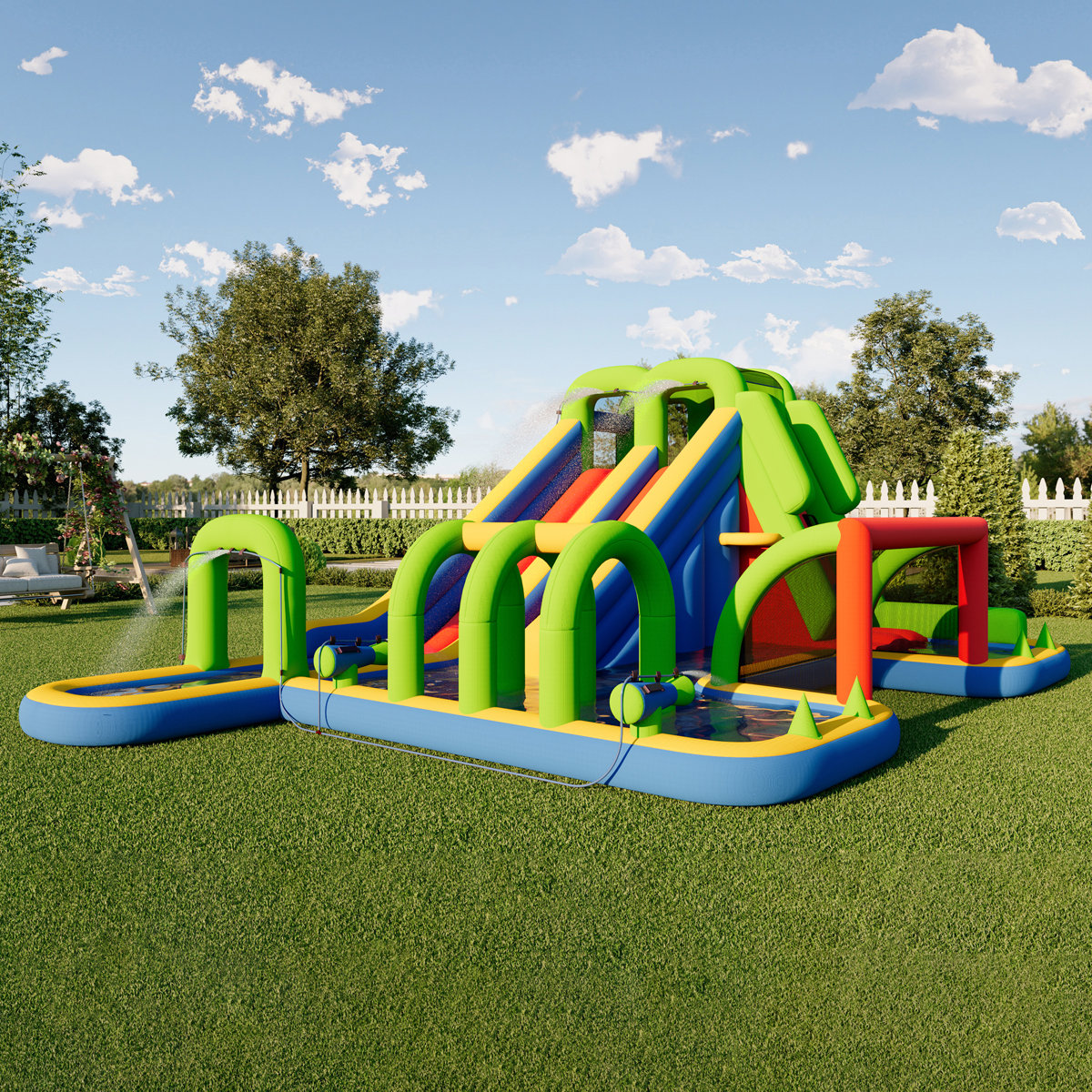 AMERLIFE Bounce & Slide Inflatable Bounce House, Inflatable Bouncer ...