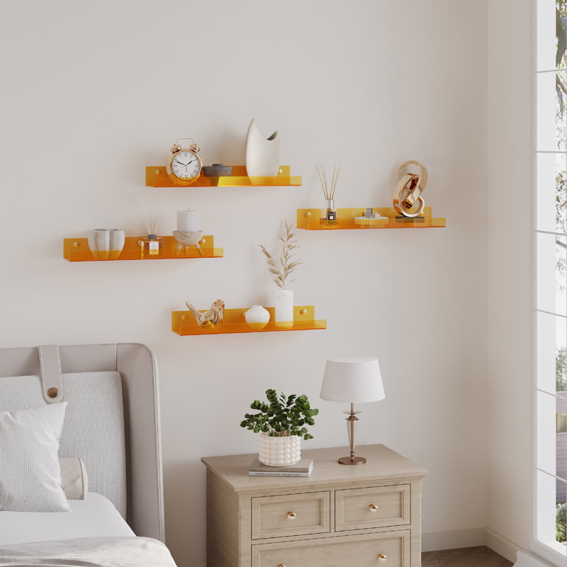 Wrought Studio Jaquita Floating Shelf, Wall Mounted Display Shelves for ...