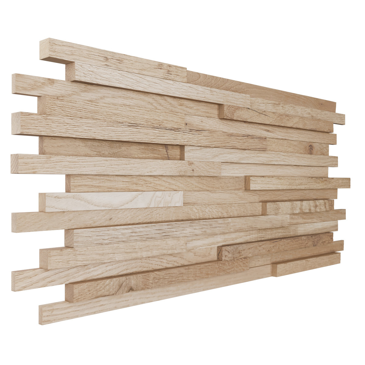 Ekena Millwork 23 3/4"W x 11 7/8"H x 1/2"P Stacked Wood Mosaic Wall ...