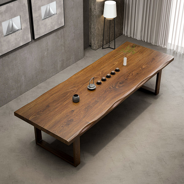 Loon Peak® Tan Rectangular Solid Wood Dining Table & Reviews | Wayfair