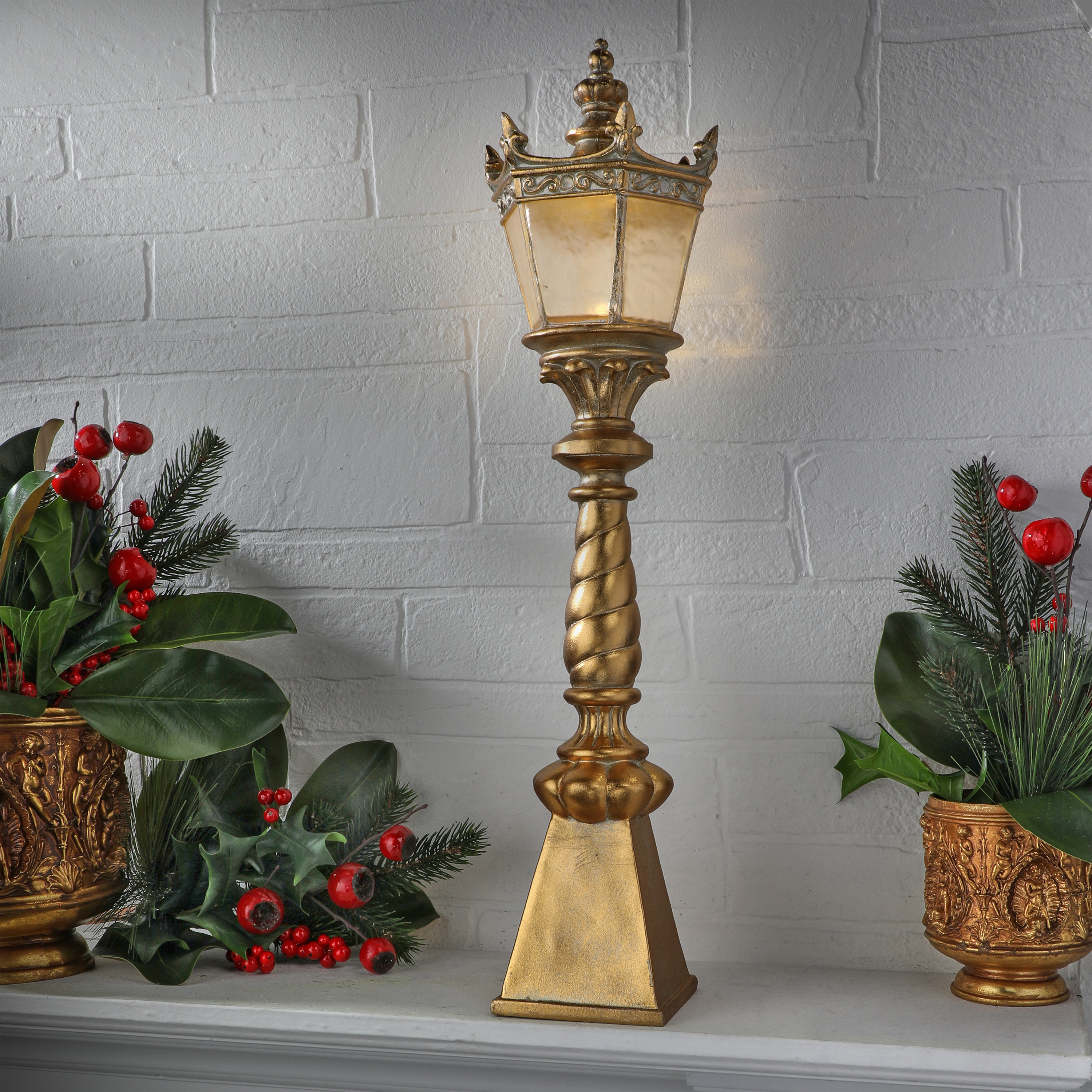 Regency International 24" LED Gilded Ornate Lamp Post | Wayfair